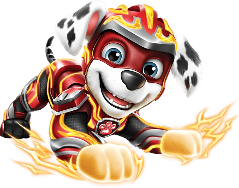 paw patrol mighty pups marshall png - pngtotal.com